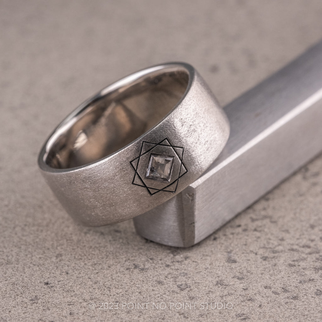 Custom Lozenge Diamond Men's Band – Point No Point Studio