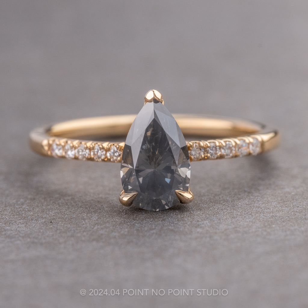 Fancy Grey Diamond Engagement Ring, Point No Point Studio