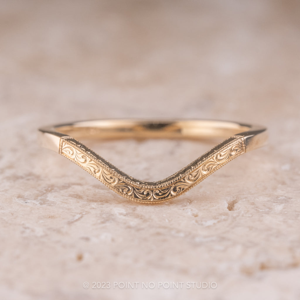 Vintage Classic Contour Wedding Band, 14k Yellow Gold – Point No Point ...