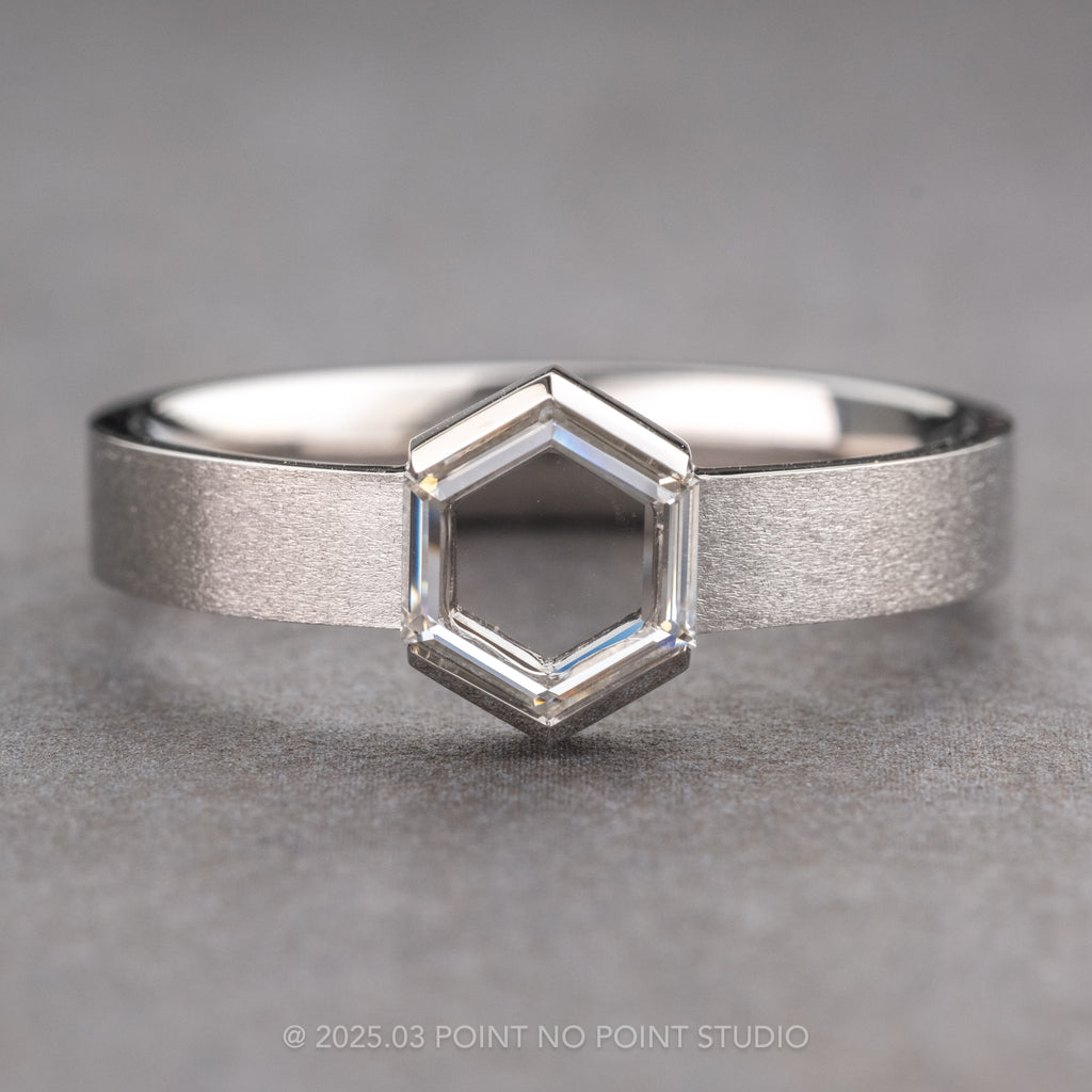 Clear Diamond Engagement Ring, Point No Point Studio