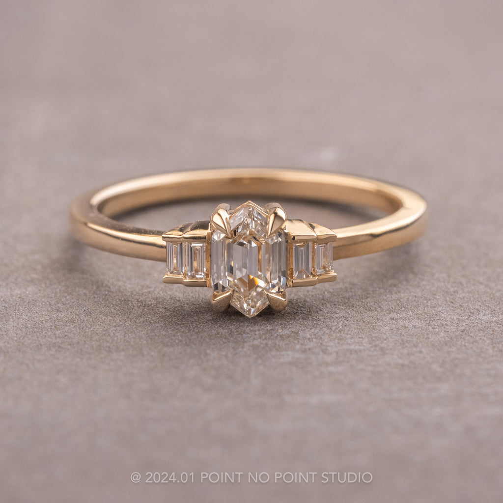 Clear Diamond Engagement Ring, Point No Point Studio