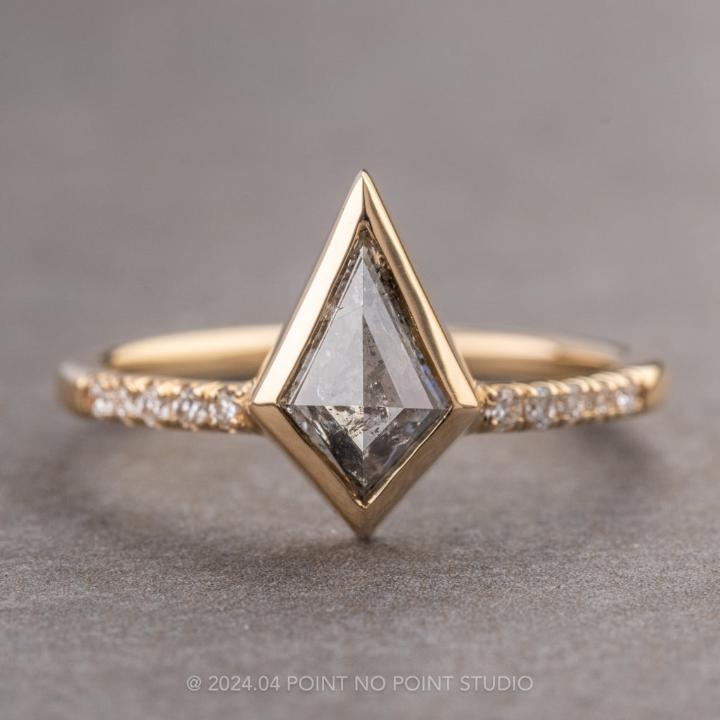 Salt and Pepper Diamond Engagement Ring, Point No Point Studio