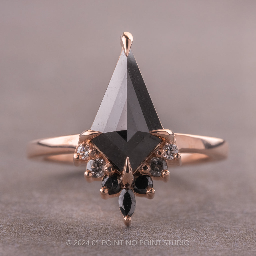 Black Diamond Engagement Ring, Point No Point Studio