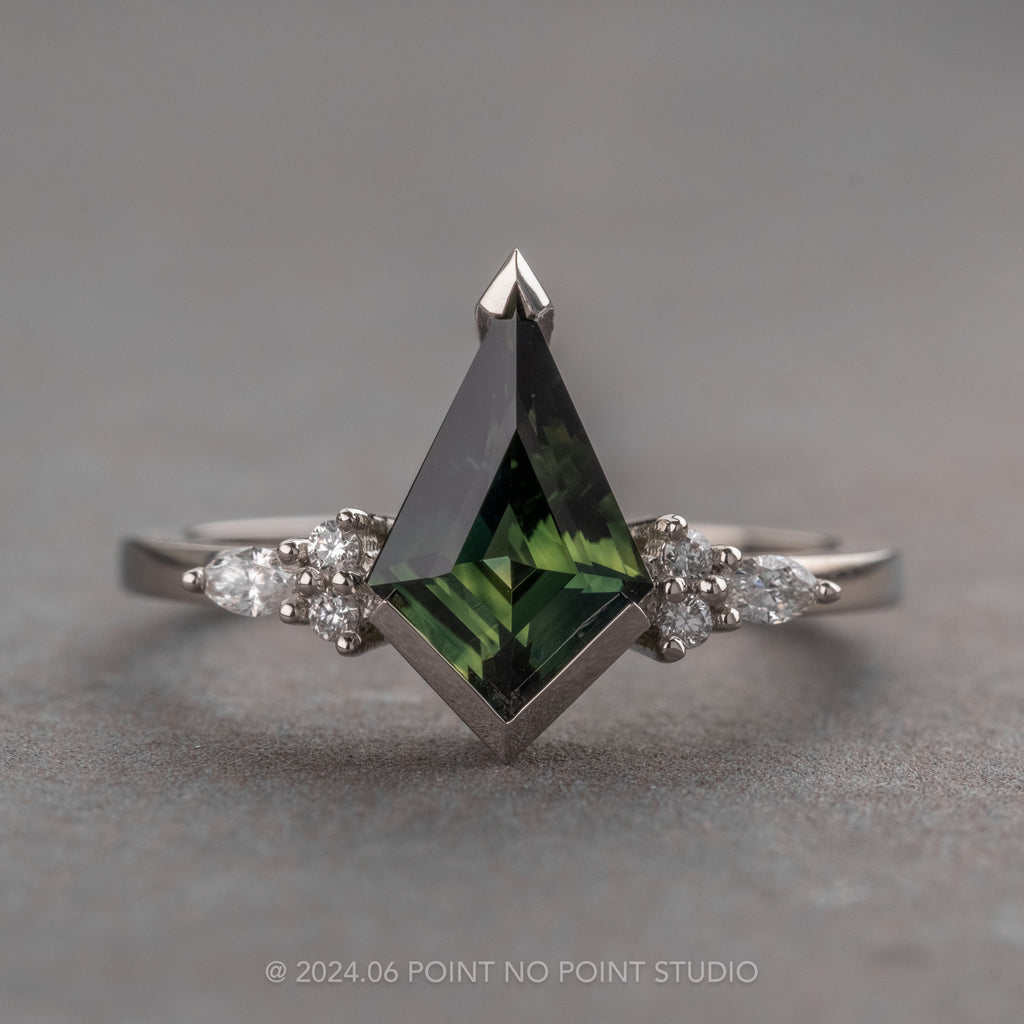 Sapphire and Diamond Engagement Ring, Point No Point Studio