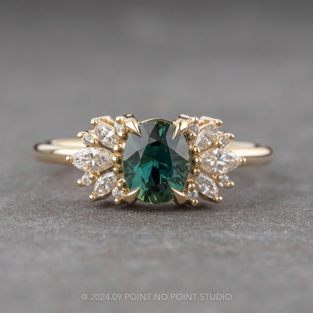 Custom Sapphire Monarch Engagement Ring – Point No Point Studio