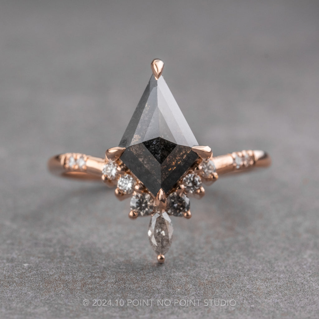 Black Diamond Engagement Ring, Point No Point Studio