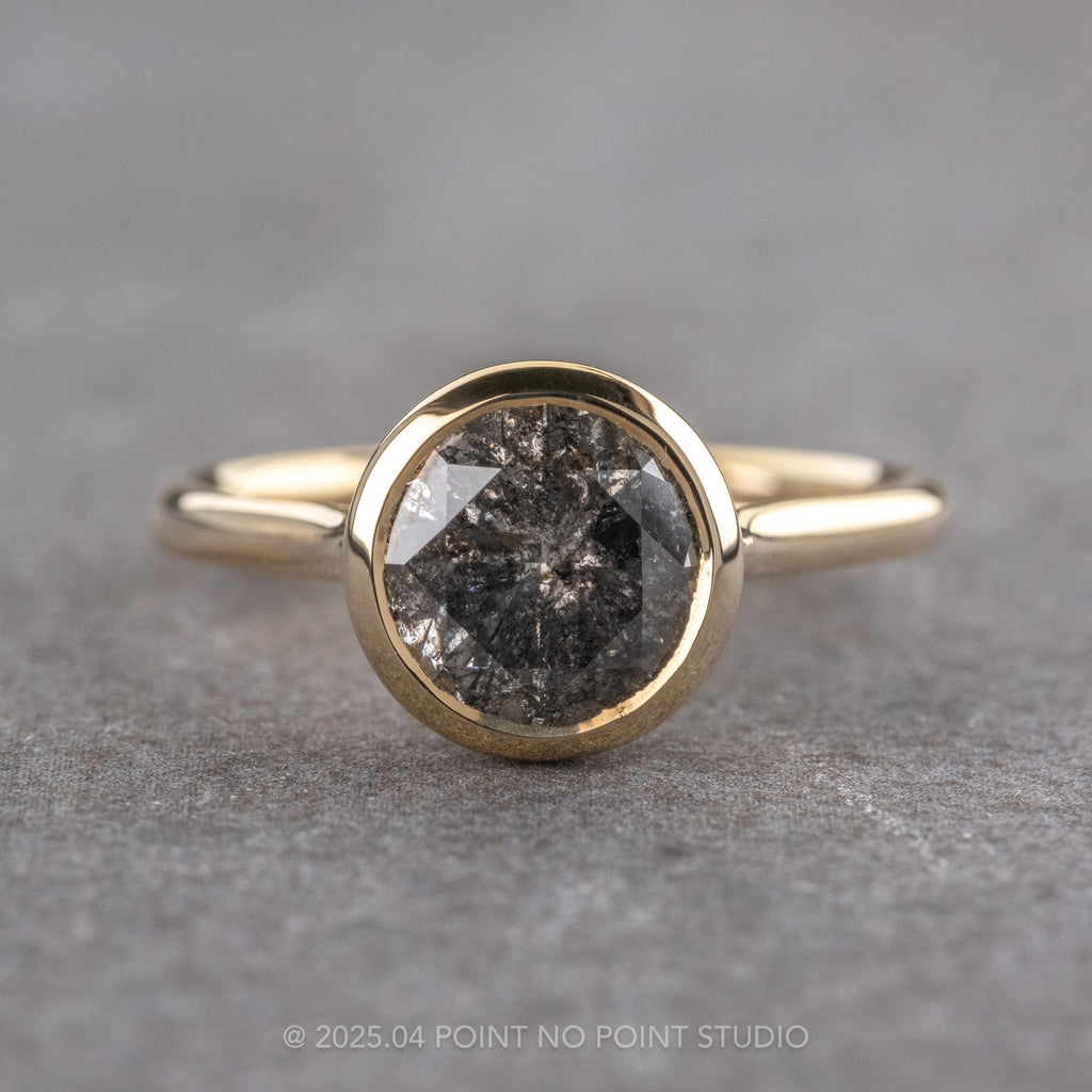Salt and Pepper Diamond Engagement Ring, Point No Point Studio