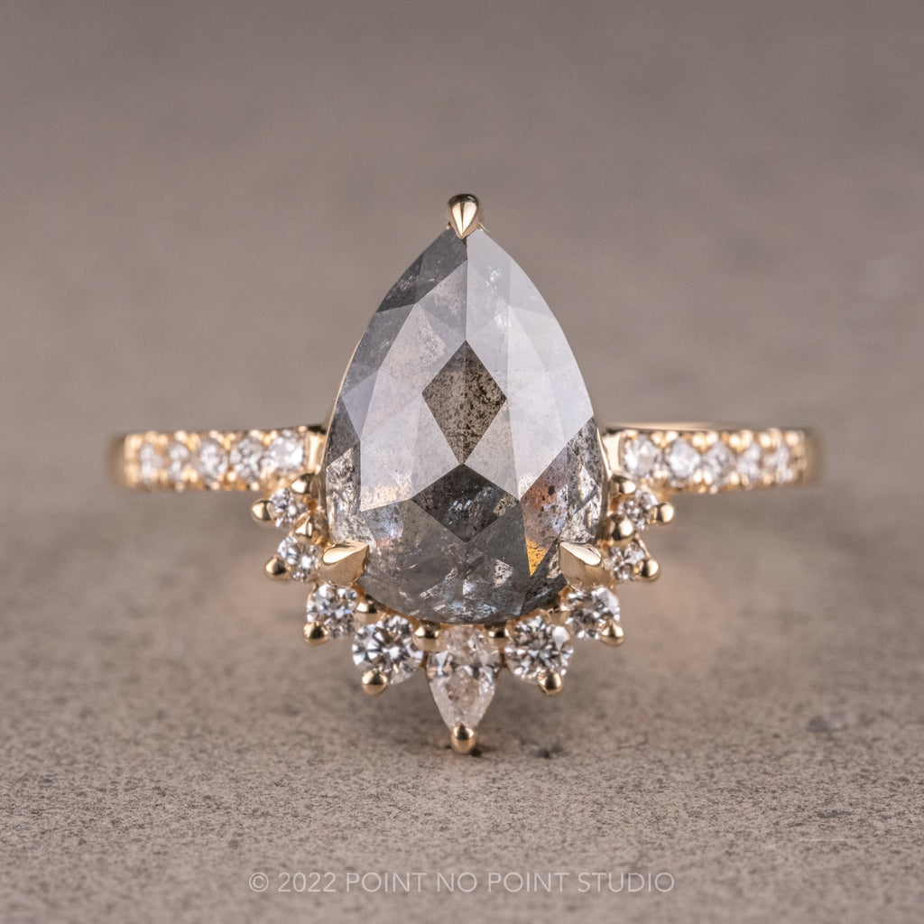 Salt and Pepper Diamond Engagement Ring, Point No Point Studio