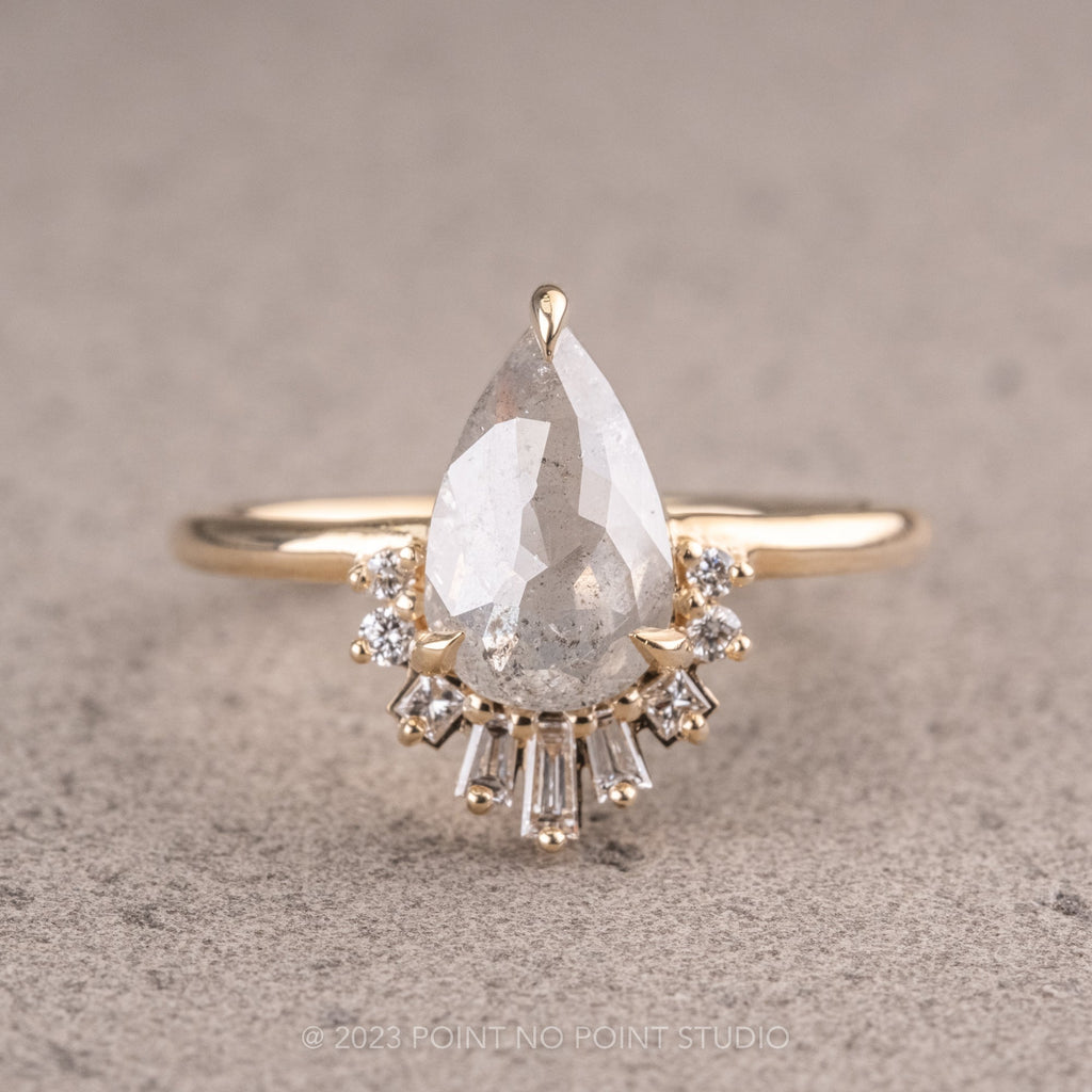 Salt and Pepper Diamond Engagement Ring, Point No Point Studio
