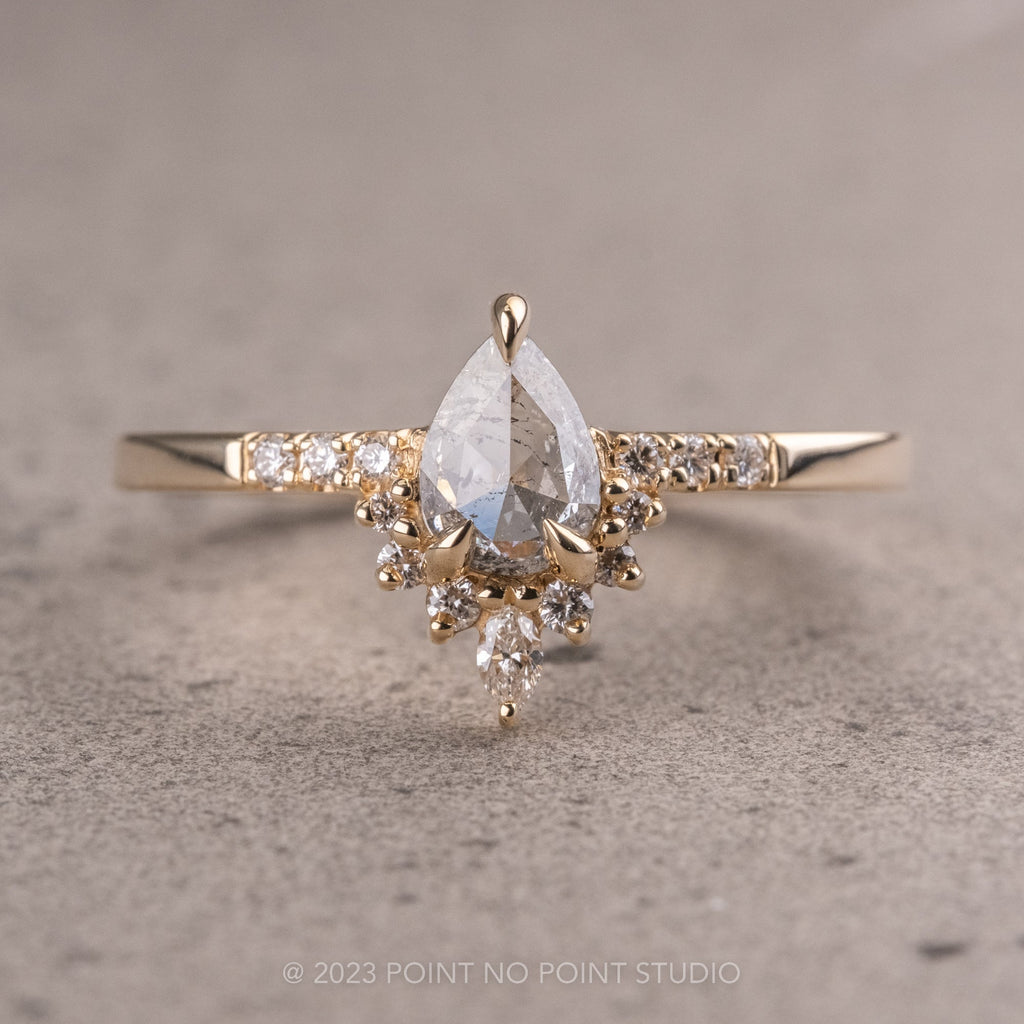 Salt and Pepper Diamond Engagement Ring, Point No Point Studio