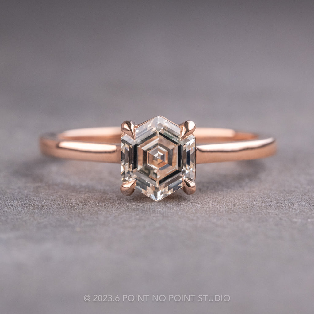 Clear Diamond Engagement Ring, Point No Point Studio