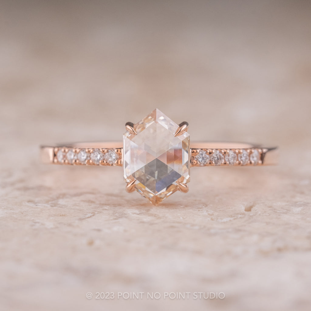 Clear Diamond Engagement Ring, Point No Point Studio