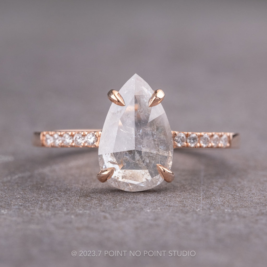 Icy White Diamond Engagement Ring, Point No Point Studio