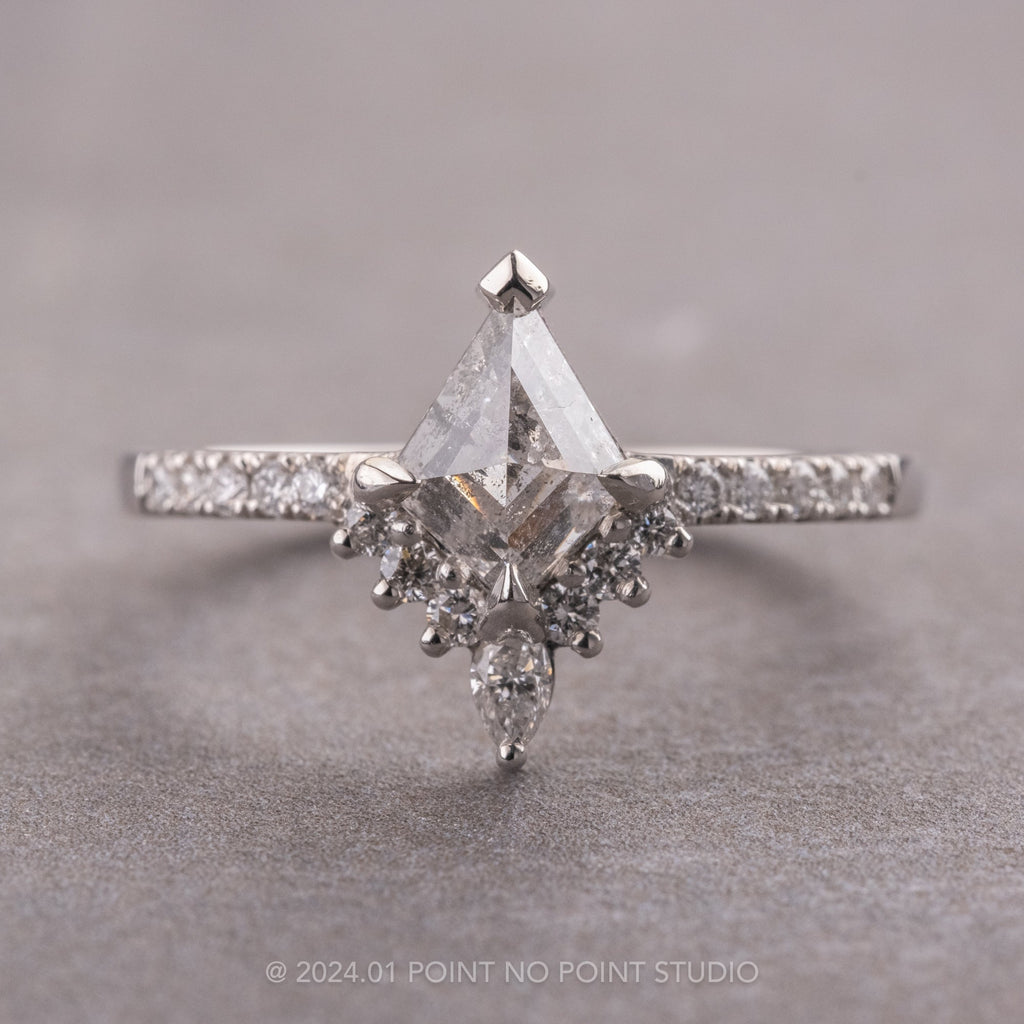 Canadian Salt and Pepper Diamond Engagement Ring, Point No Point Studio