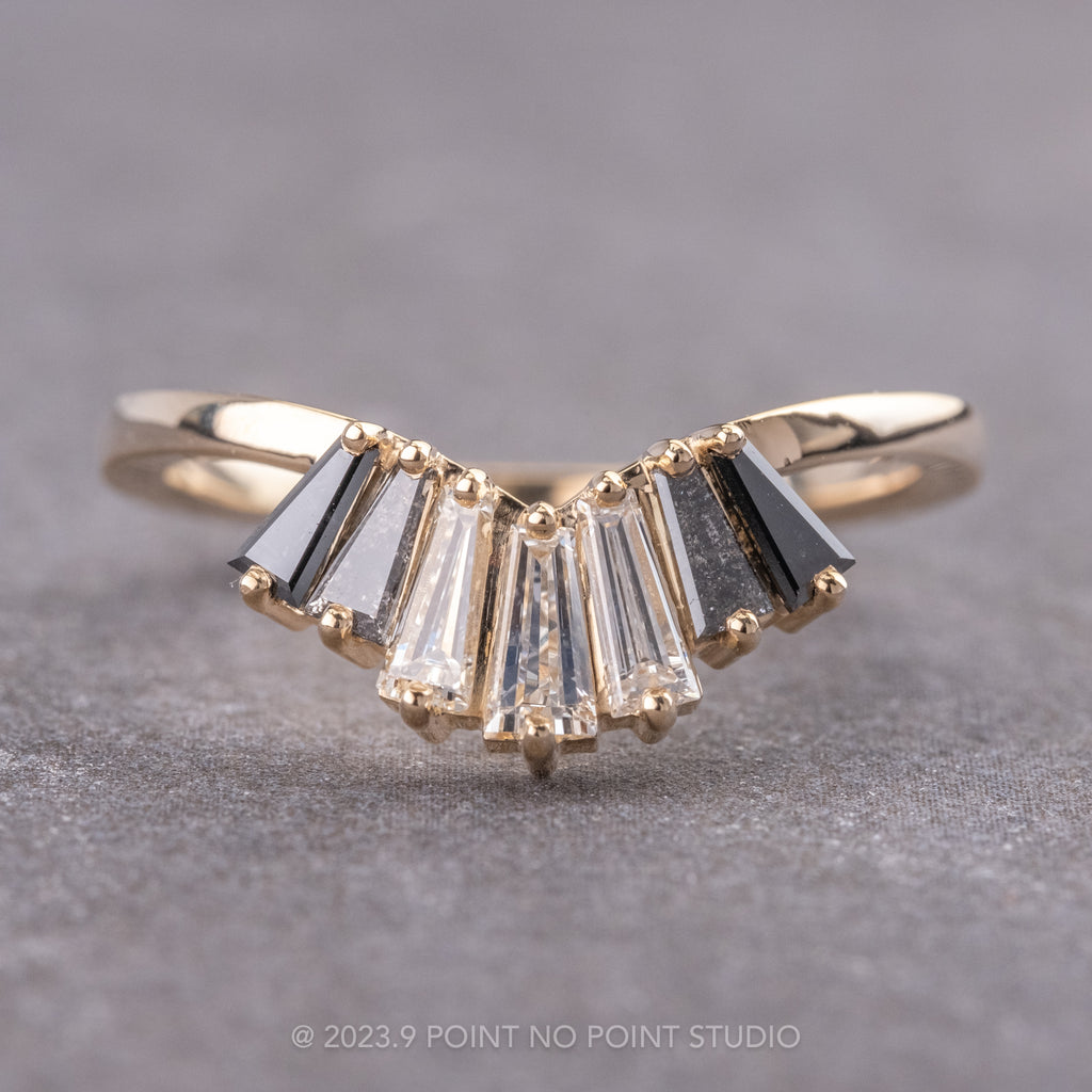Large Windsor Wedding Ring, 7 Ombre Diamond, Loaf Band – Point No Point ...