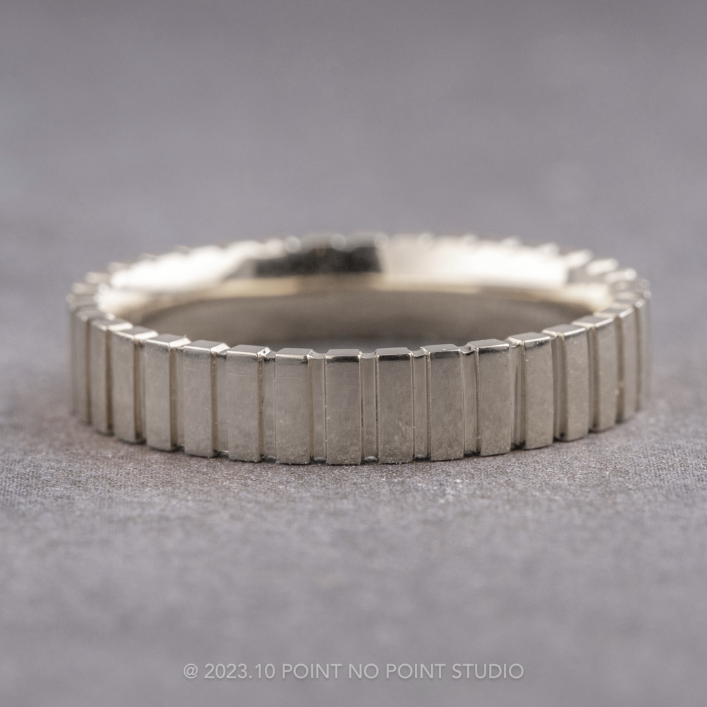 4mm Comfort Fit Notched Wedding Ring, Point No Point Studio
