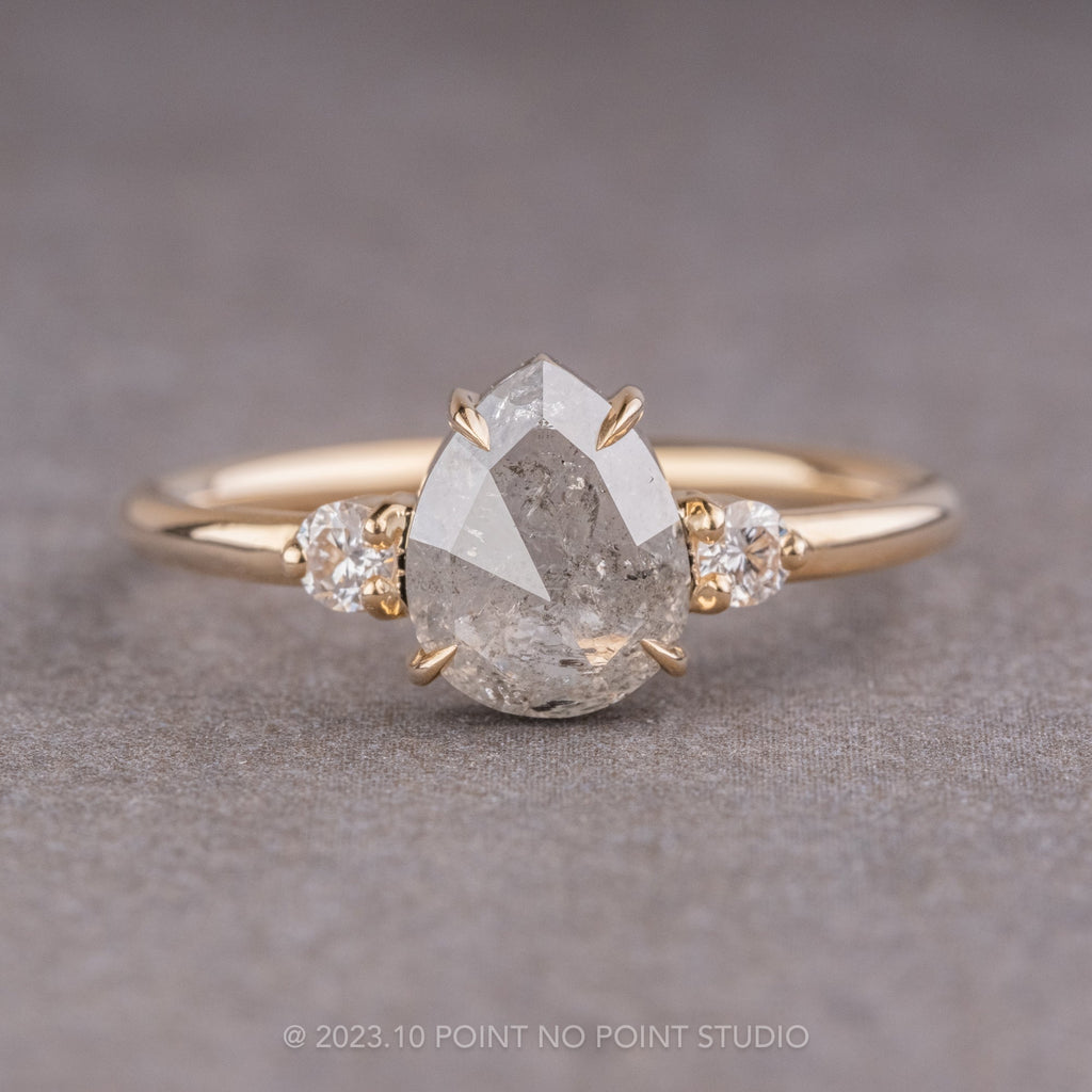 Salt and Pepper Diamond Engagement Ring, Point No Point Studio