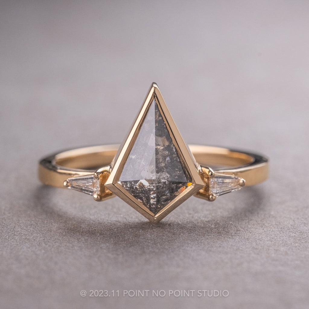 Custom Bezel Kite Zoe with Baguettes – Point No Point Studio