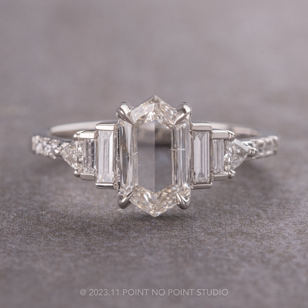 Clear Diamond Engagement Ring, Point No Point Studio
