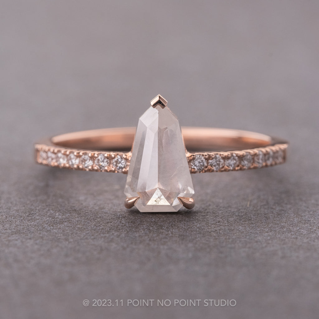 Icy White Diamond Engagement Ring, Point No Point Studio
