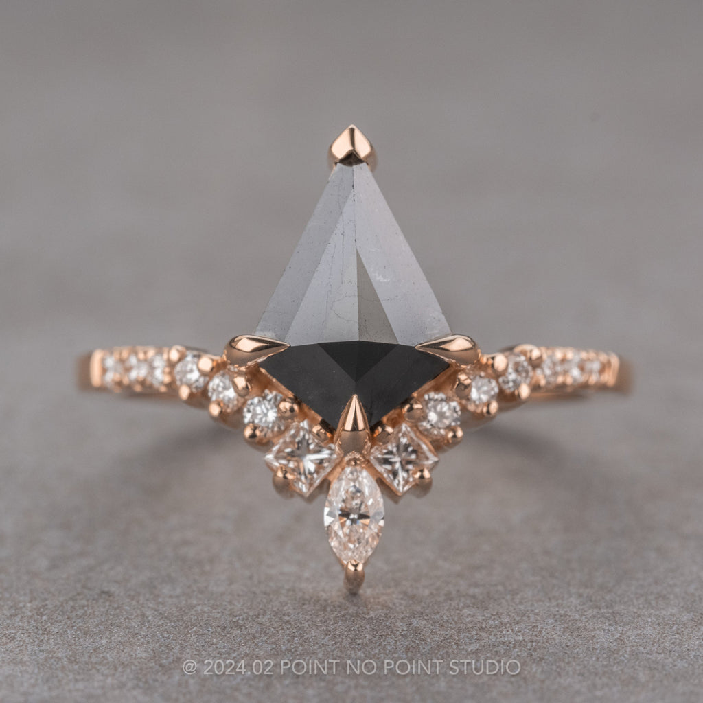 Black Diamond Engagement Ring, Point No Point Studio