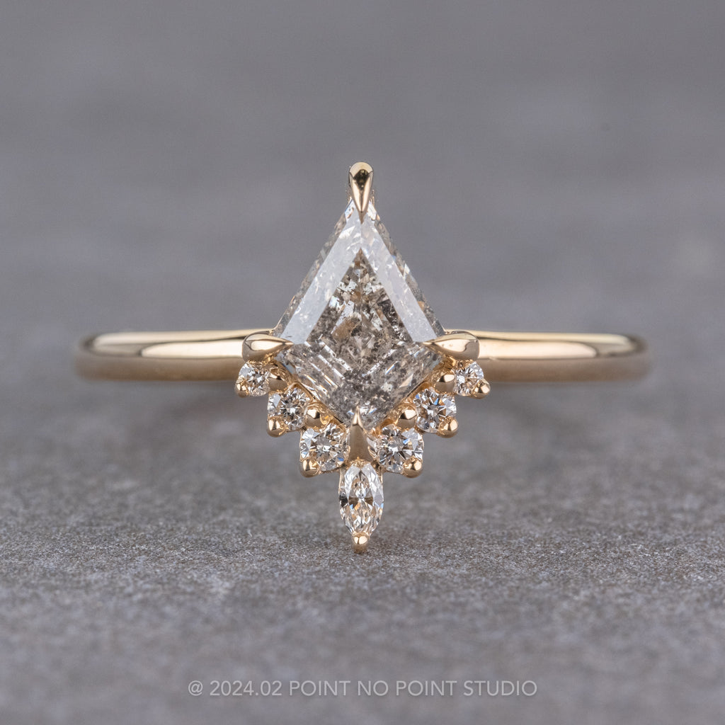 Canadian Salt and Pepper Diamond Engagement Ring, Point No Point Studio