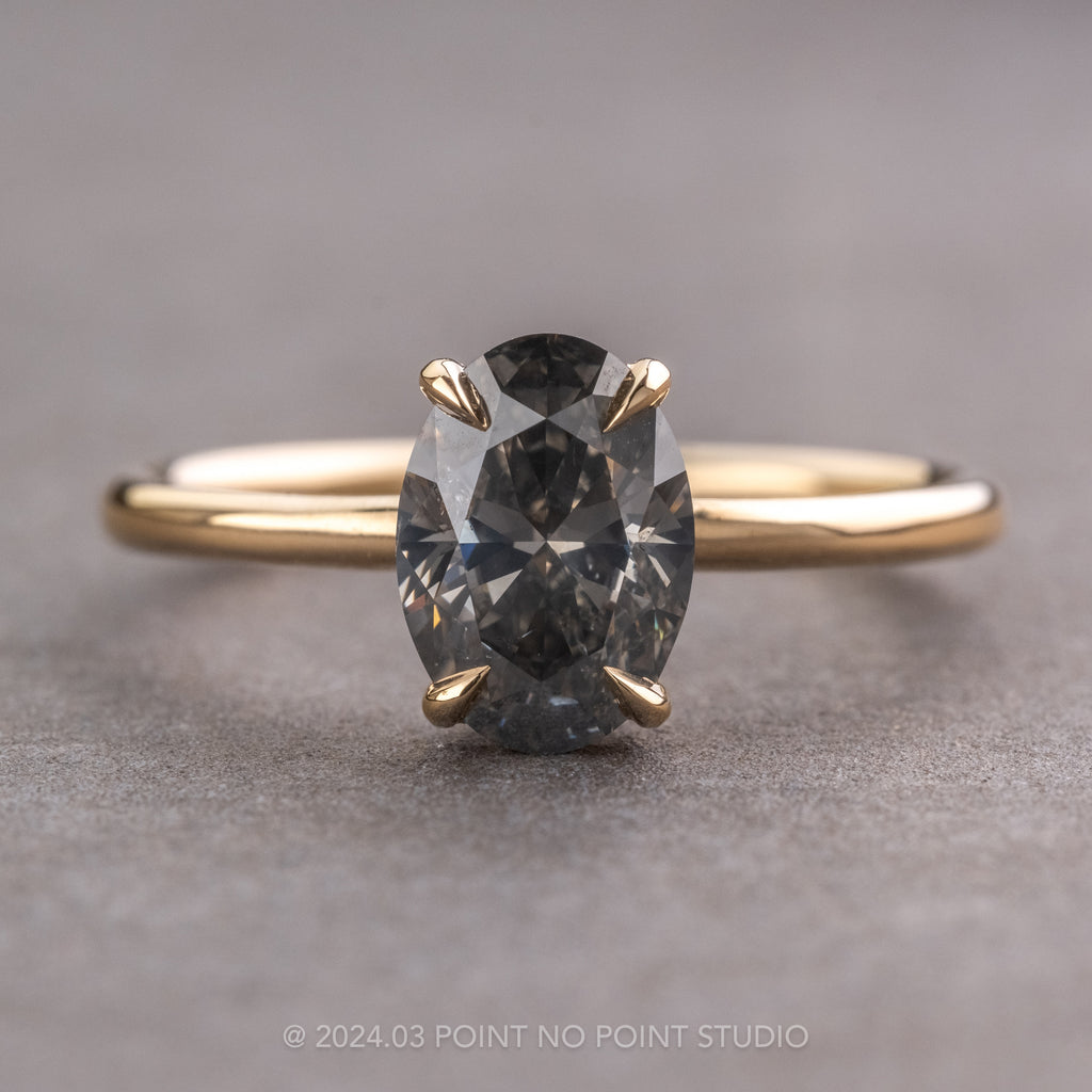 Fancy Grey Diamond Engagement Ring, Point No Point Studio
