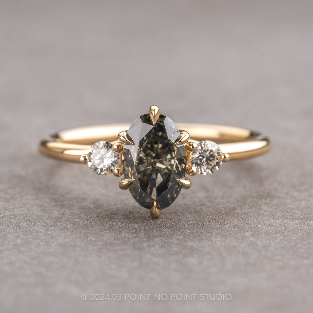 Fancy Grey Diamond Engagement Ring, Point No Point Studio