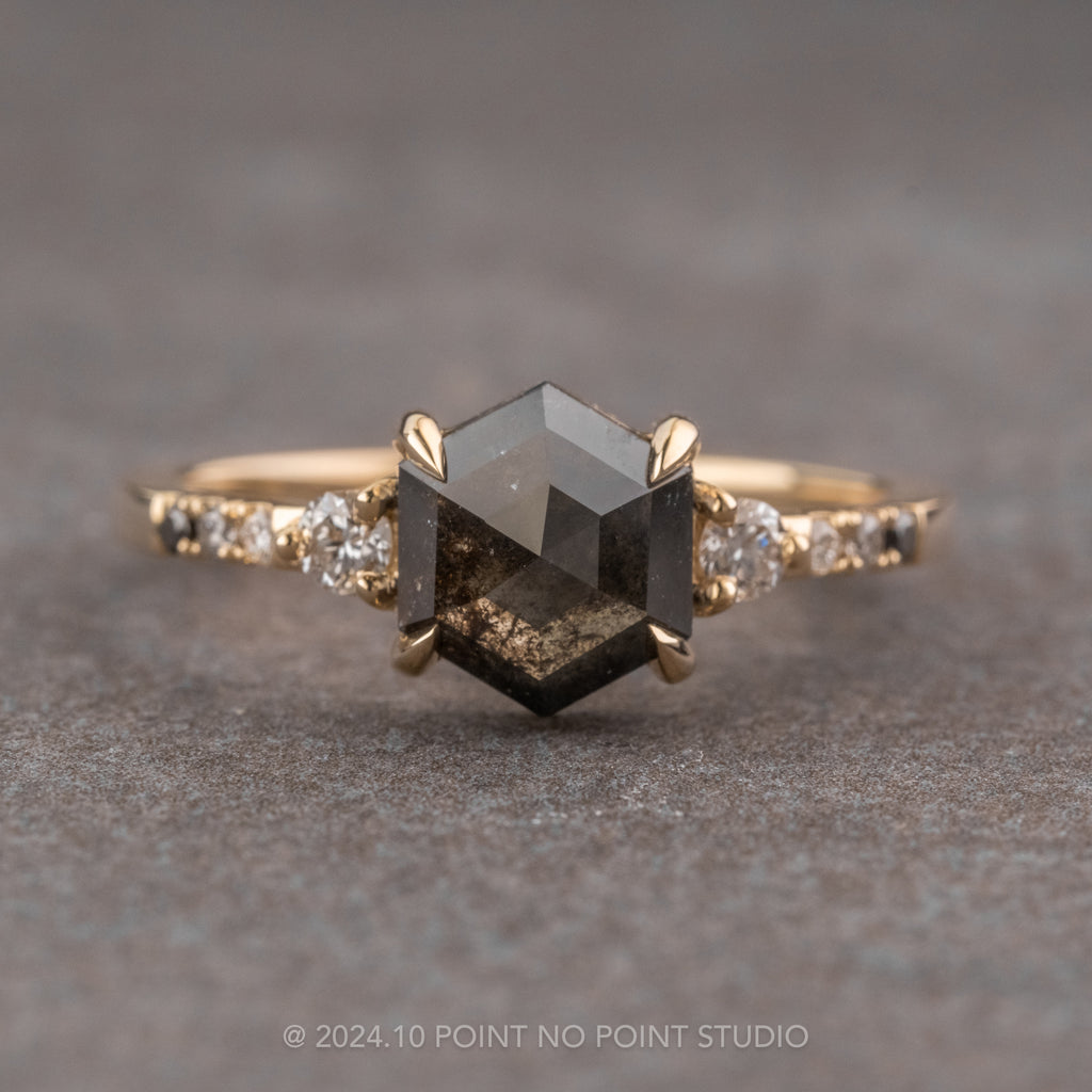 Black Diamond Engagement Ring, Point No Point Studio