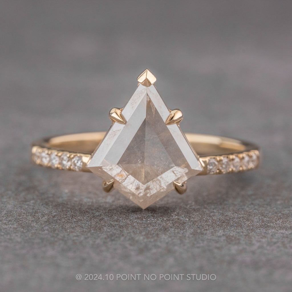 Icy White Diamond Engagement Ring, Point No Point Studio