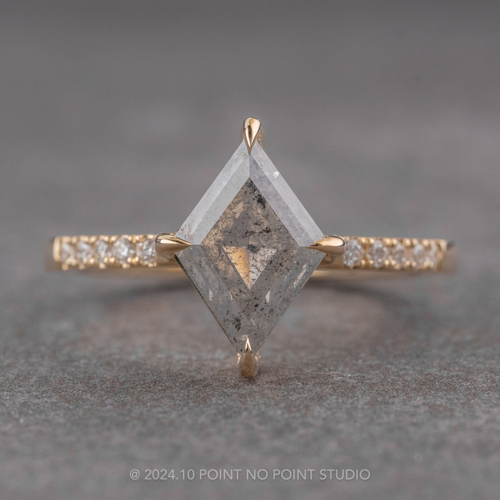 Salt and Pepper Diamond Engagement Ring, Point No Point Studio