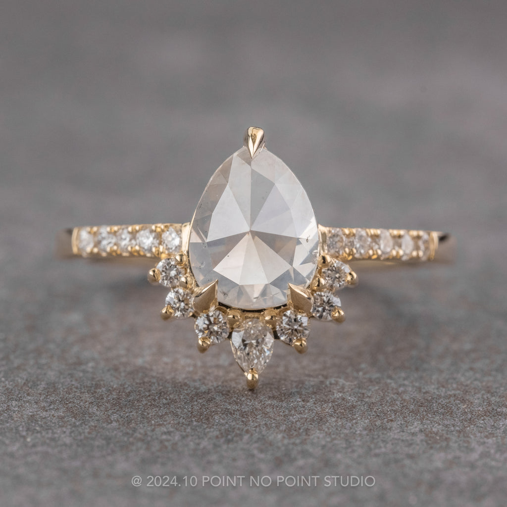Icy White Diamond Engagement Ring, Point No Point Studio