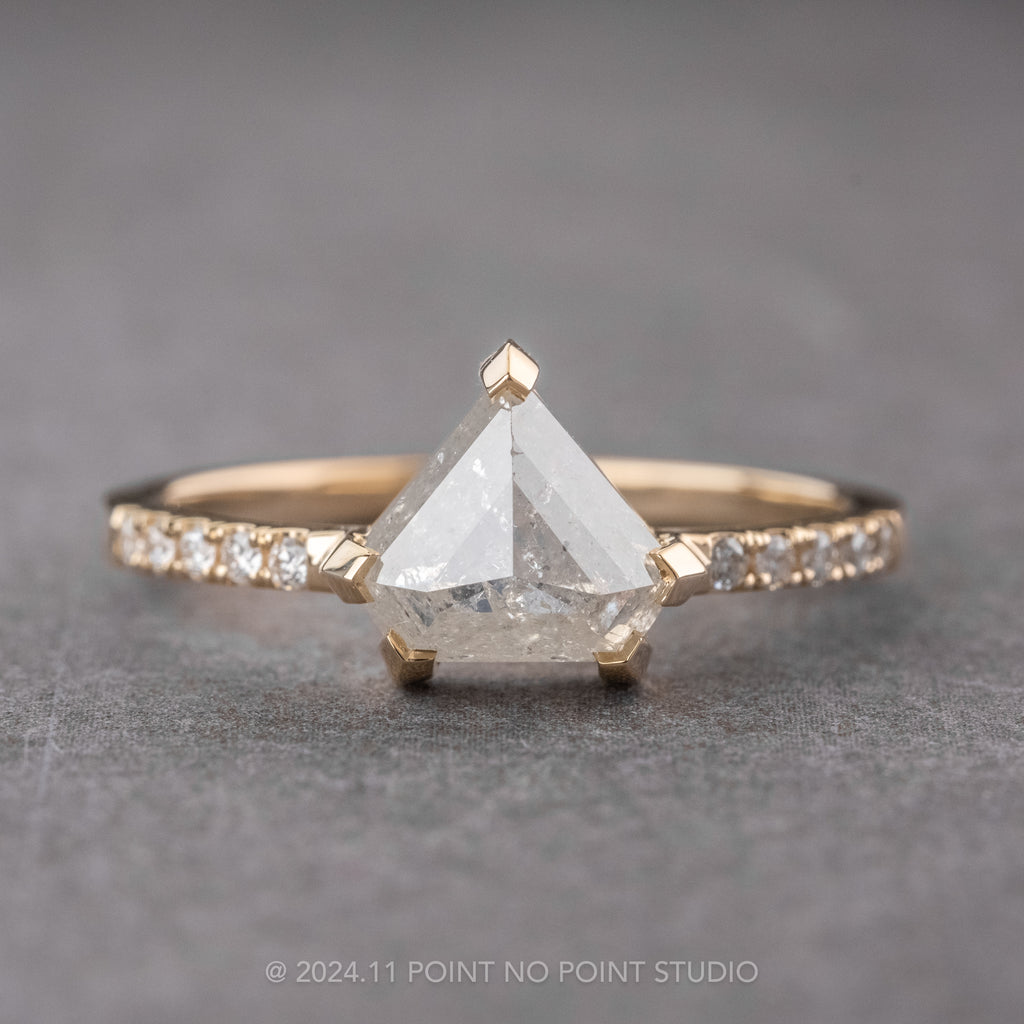 Icy White Diamond Engagement Ring, Point No Point Studio