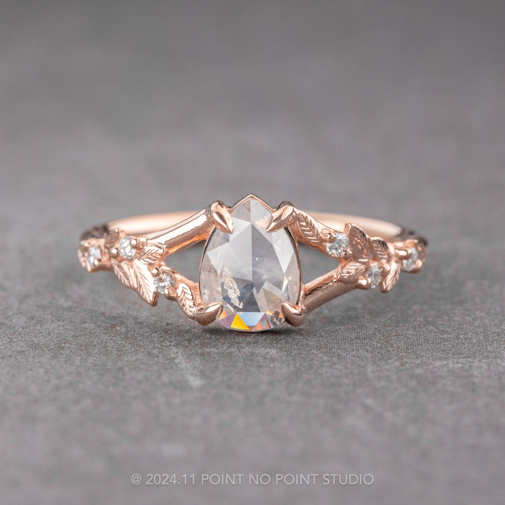 Icy White Diamond Engagement Ring, Point No Point Studio