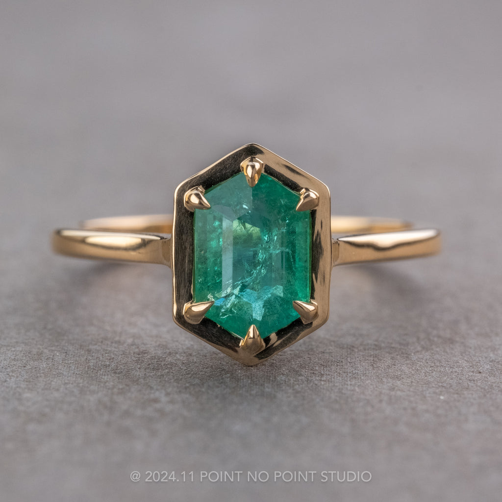 Emerald Engagement Ring, Point No Point Studio