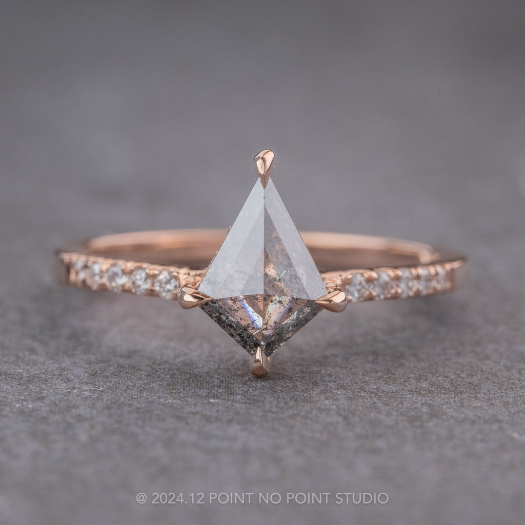 Salt and Pepper Diamond Engagement Ring, Point No Point Studio