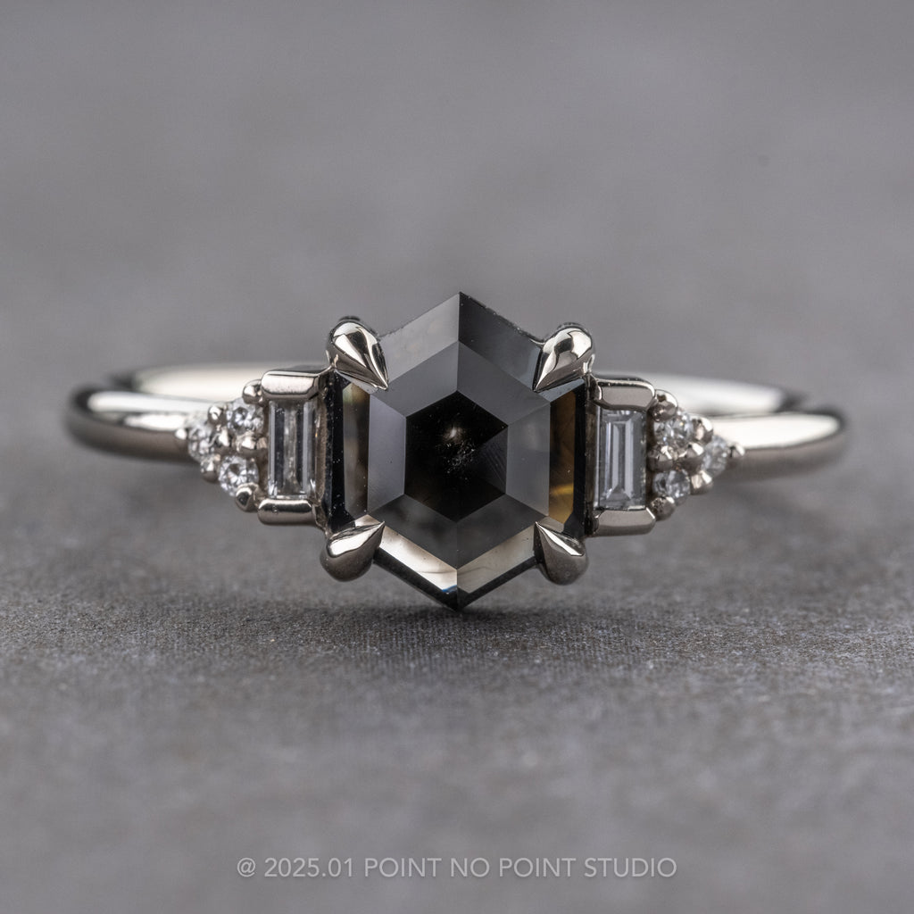 Black Diamond Engagement Ring, Point No Point Studio