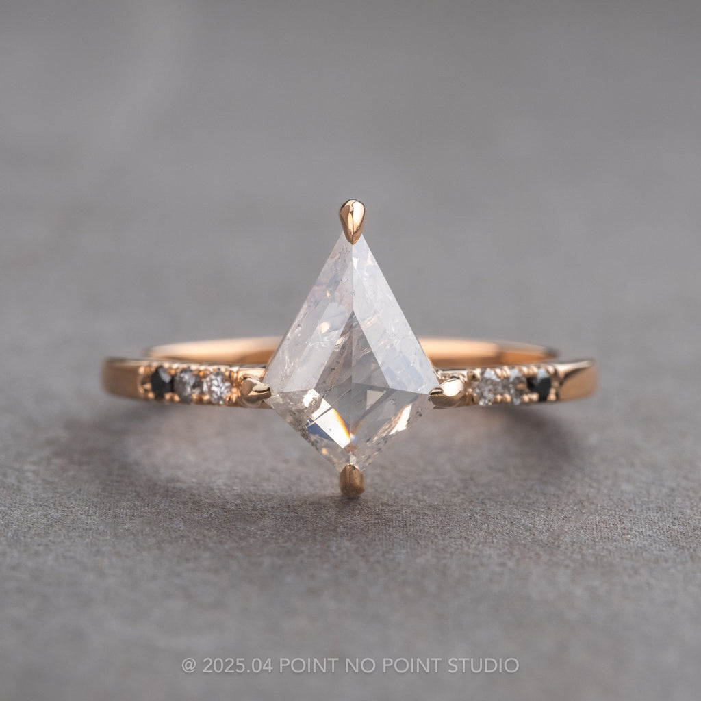 Icy White Diamond Engagement Ring, Point No Point Studio