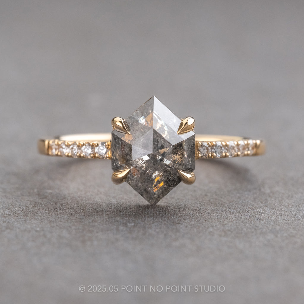 Salt and Pepper Diamond Engagement Ring, Point No Point Studio