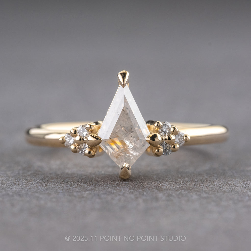 Icy White Diamond Engagement Ring, Point No Point Studio