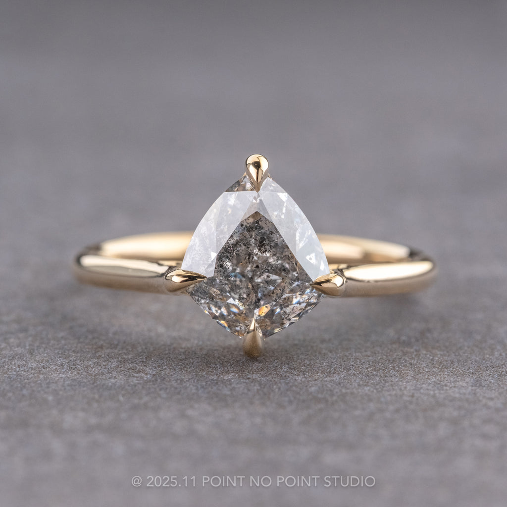 Canadian Salt and Pepper Diamond Engagement Ring, Point No Point Studio