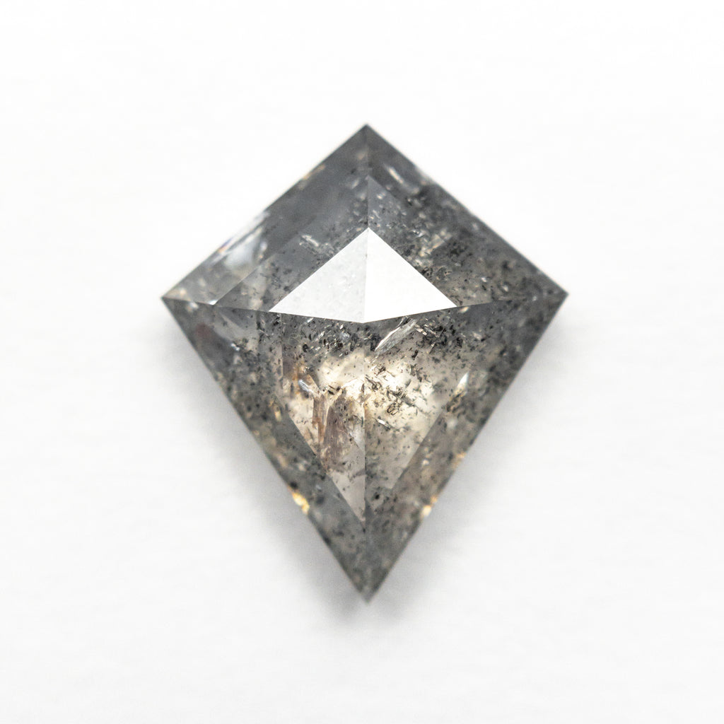 3.10 Carat Salt and Pepper Rose Cut Kite Diamond – Point No Point Studio