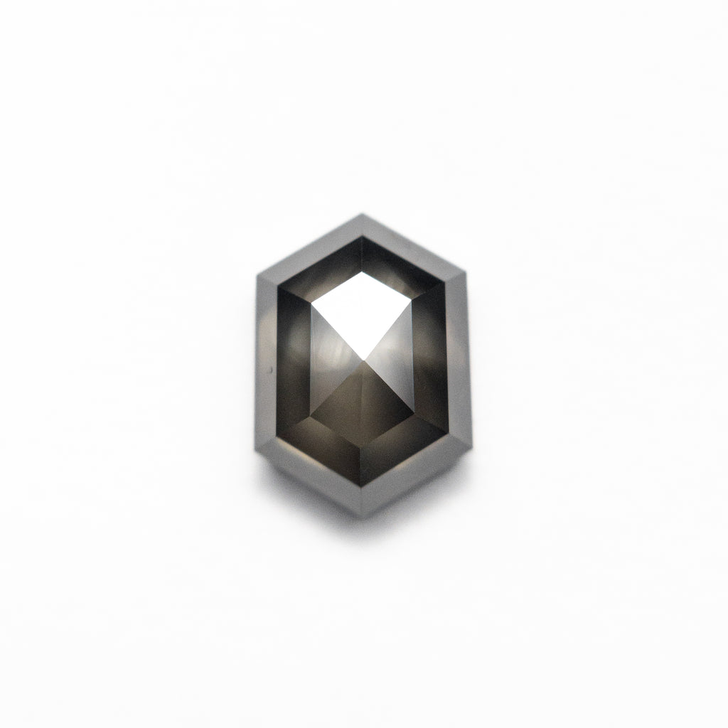 1.90 Carat Smoky Black Double Cut Hexagon Diamond – Point No Point Studio