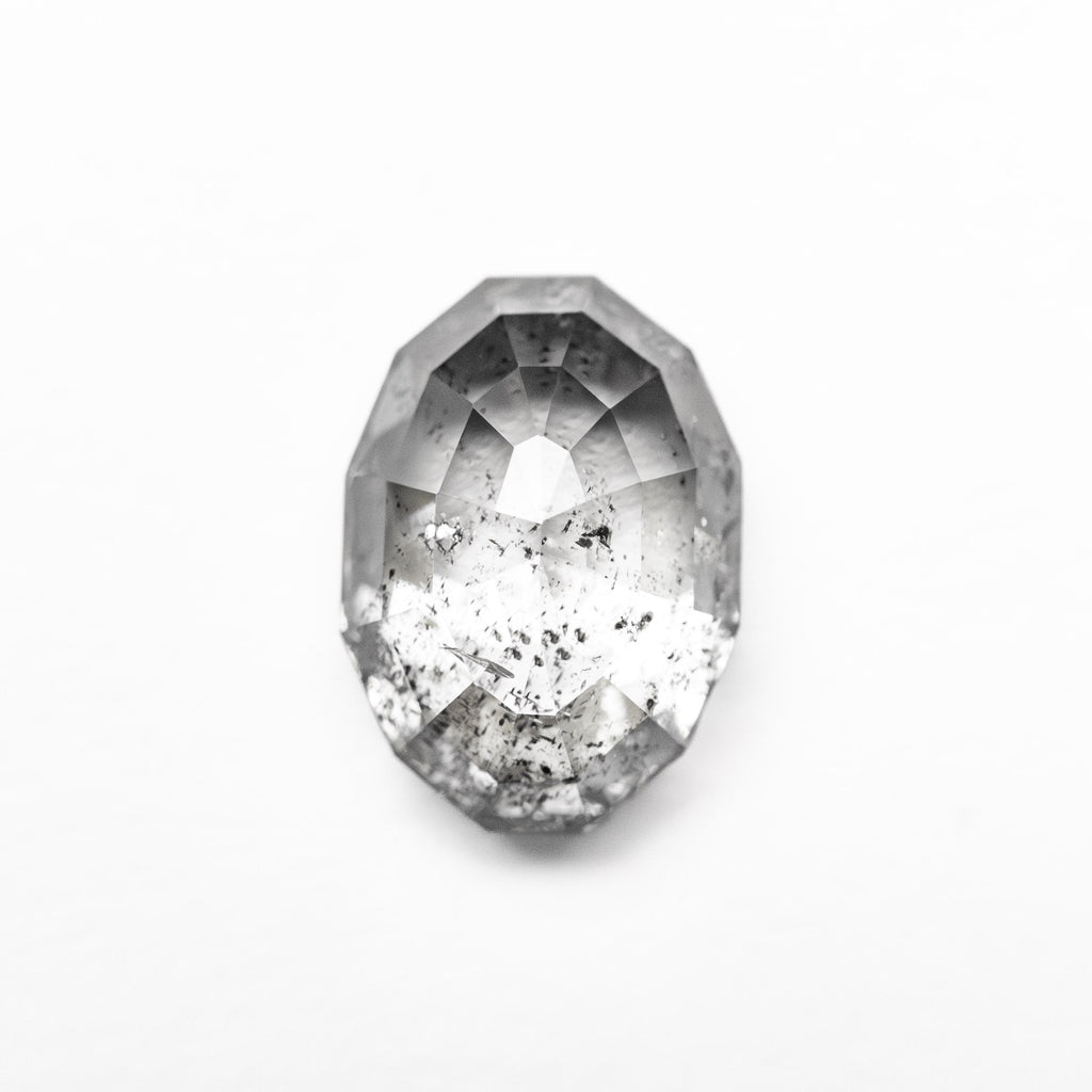 1.57 CARAT CANADIAN SALT AND PEPPER DOUBLE CUT GEOMETRIC OVAL DIAMOND ...