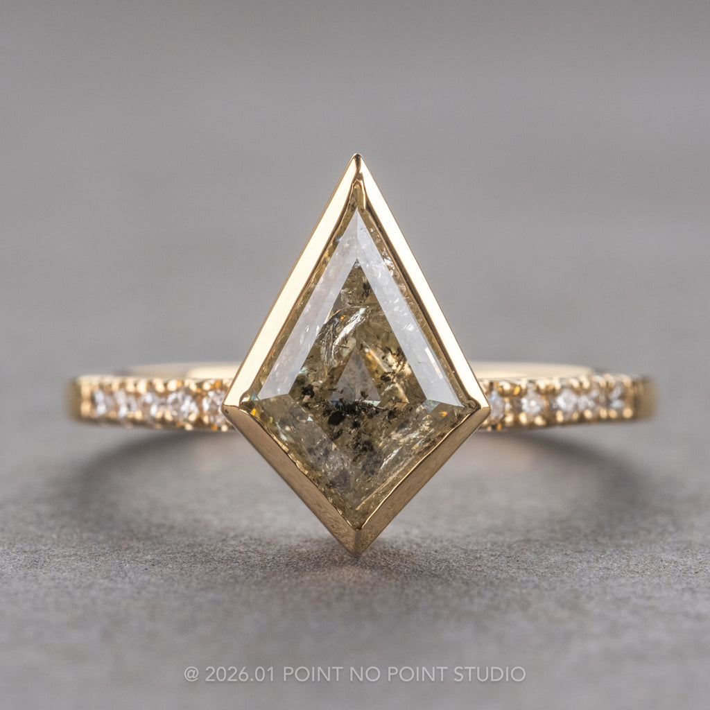 Canadian Salt and Pepper Diamond Engagement Ring, Point No Point Studio