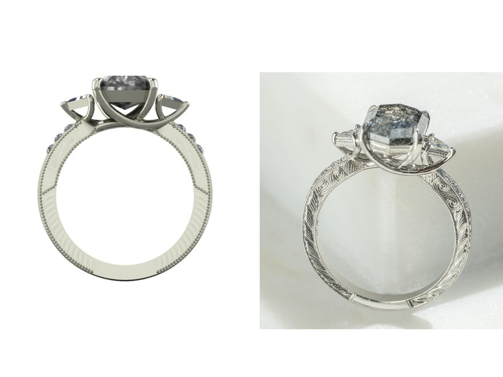 Unique Engagement Rings | Rough Uncut Diamonds | Point No Point Studio