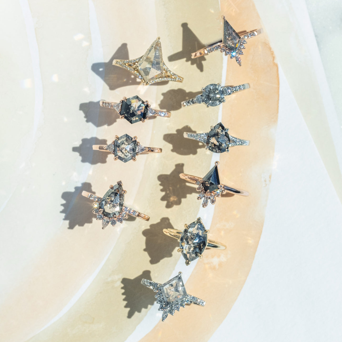 Unique Engagement Rings | Rough Uncut Diamonds | Point No Point Studio