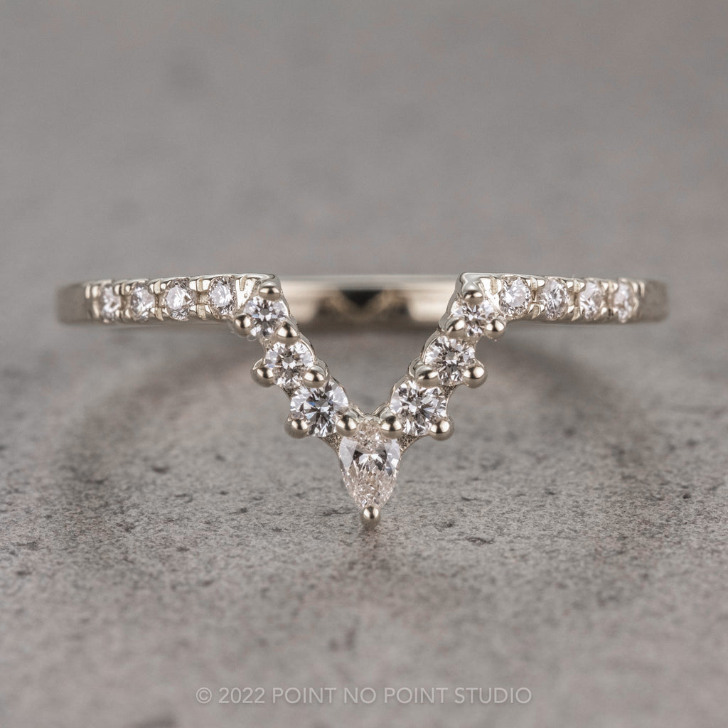 Pear White Diamond Contour Band, Point No Point Studio