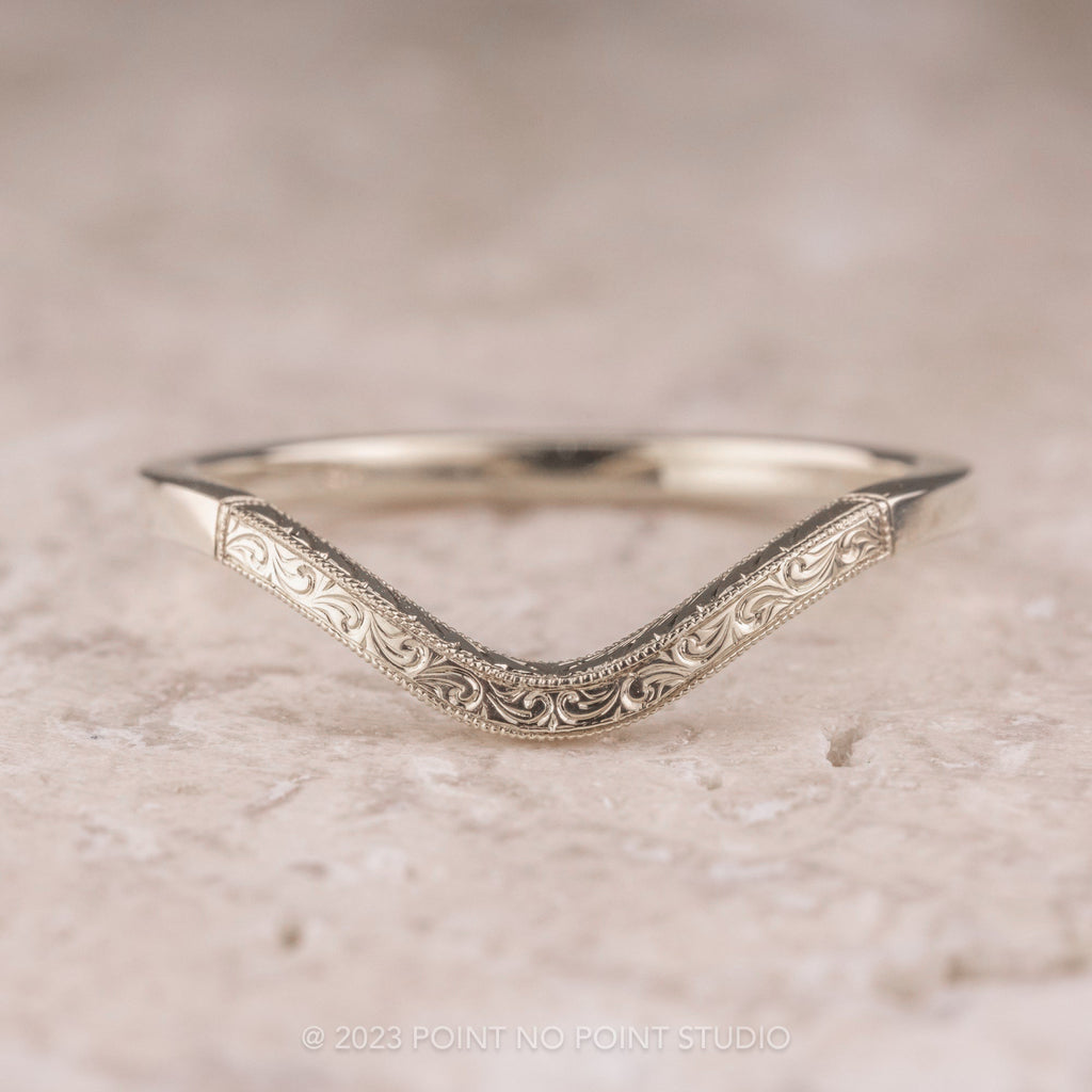 Vintage Classic Contour Wedding Band, Platinum – Point No Point Studio