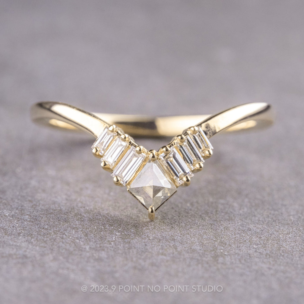 Salt and Pepper Kite Diamond Wedding Band, Point No Point Studio